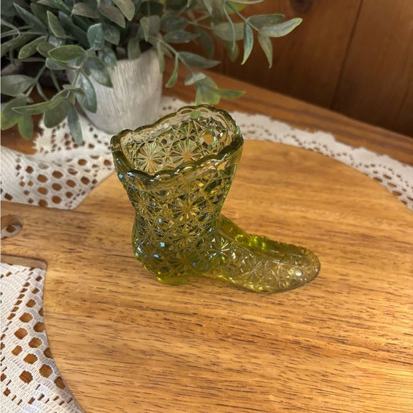 Accents | Vintage Green Glass Boot Vase | Poshmark